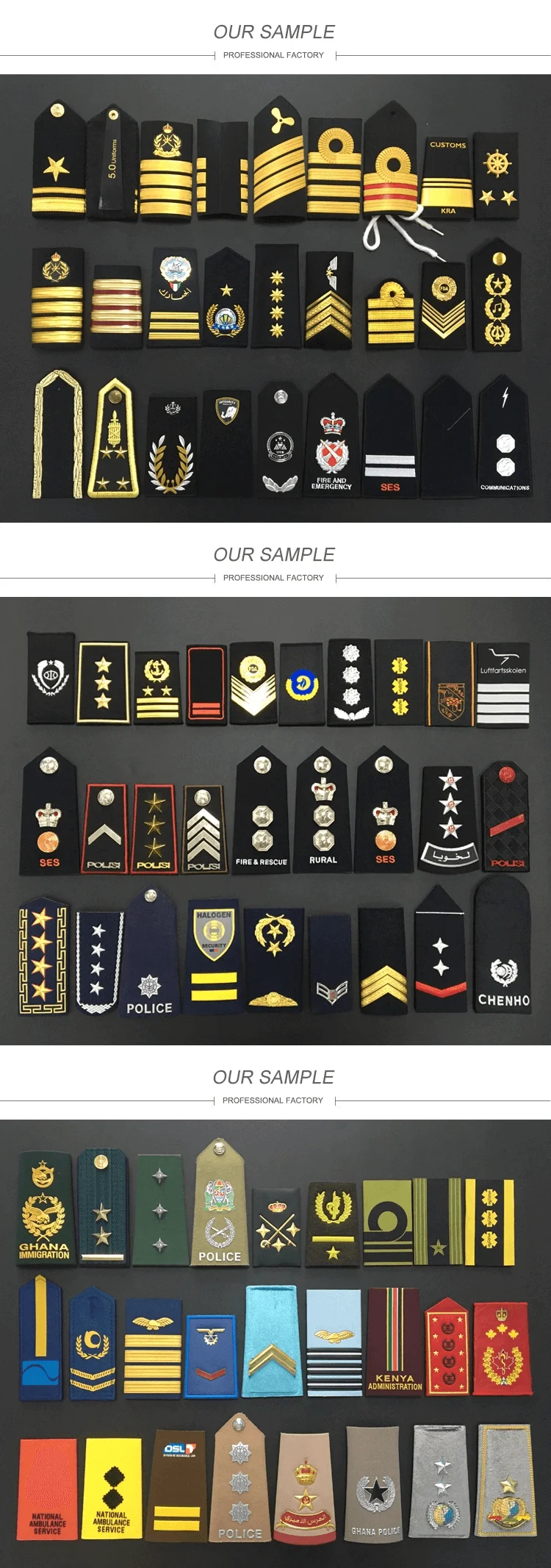 Custom Saudi Arabia Military Rank Hard Epaulettes Epaulets Star Crown ...