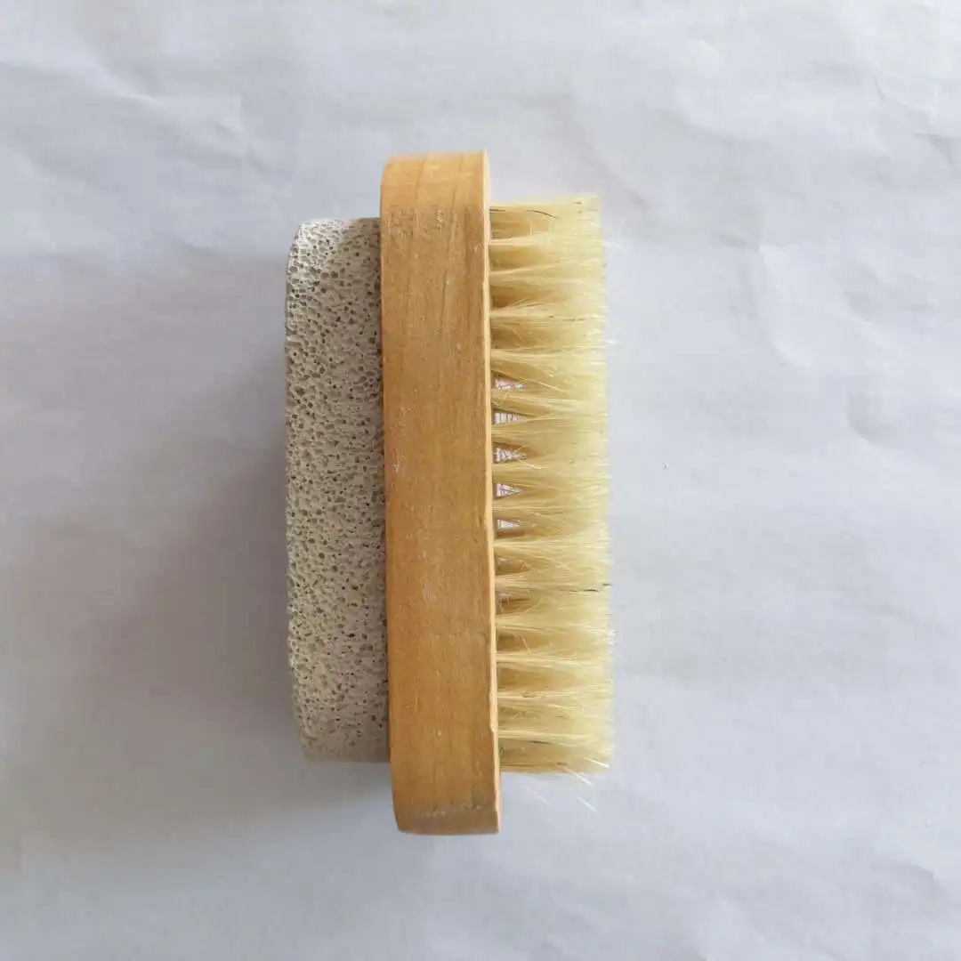 New Pumice Stone Brush With Wooden Handle Bristle Pumice Stone Brush ...