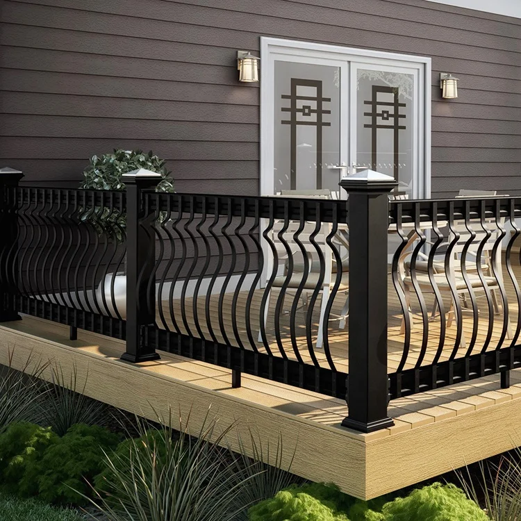 Modern Design Wrought Iron Balustrades And Handrails Round Railing ...