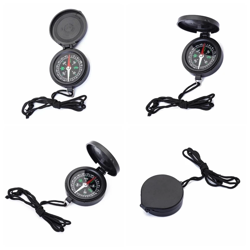 Outdoor Plastic Flip Compass Waterproof Portable Compass with Lanyard ...