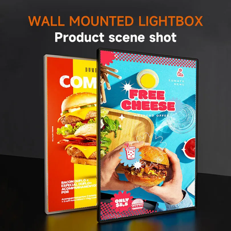 A1-A4 Wall Mounted LED LIGHT BOX - Customizable Poster Frame