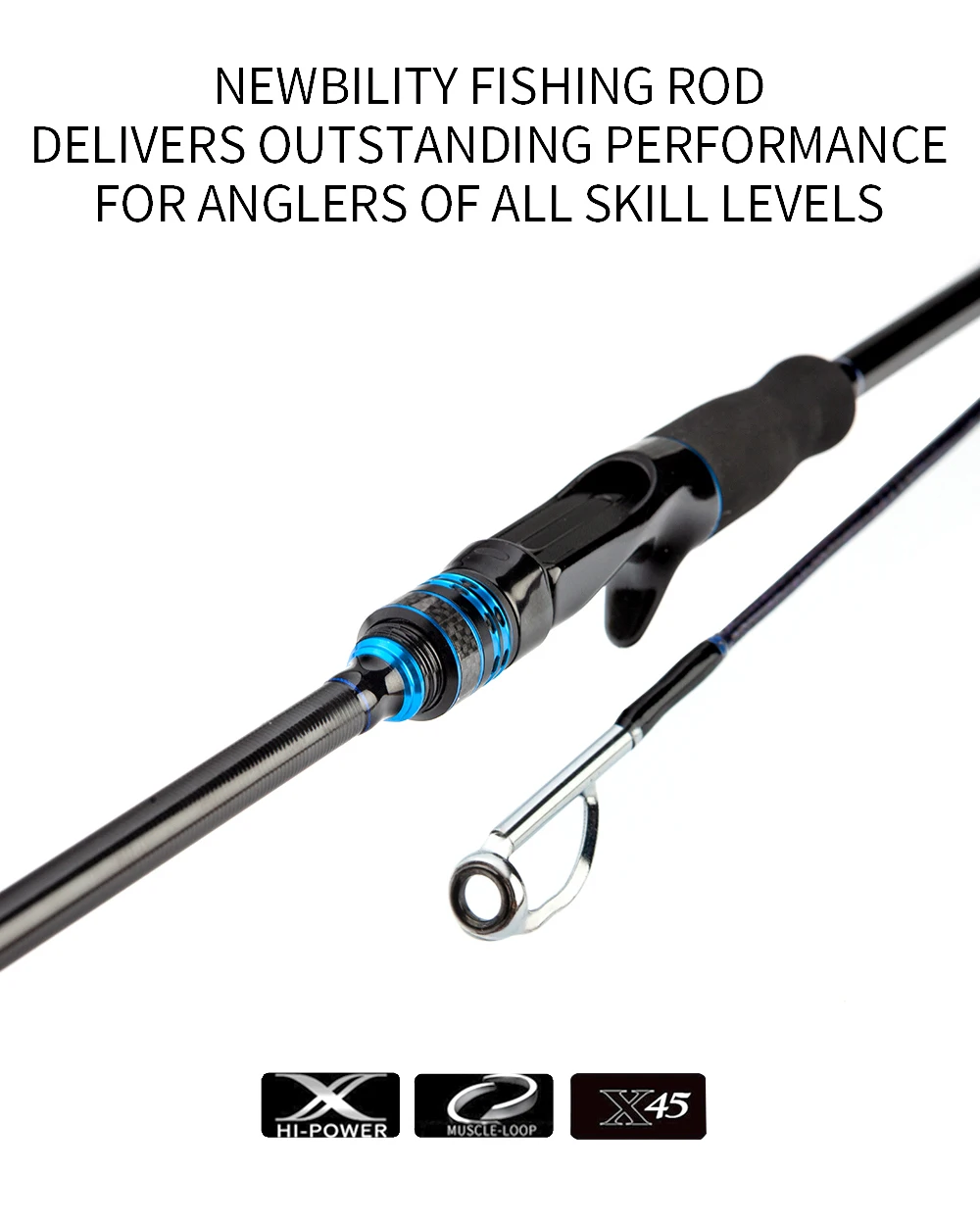 Newbility 6ft 7ft Wholesale Carbon Fiber 2 Section Fast Action Fishing ...