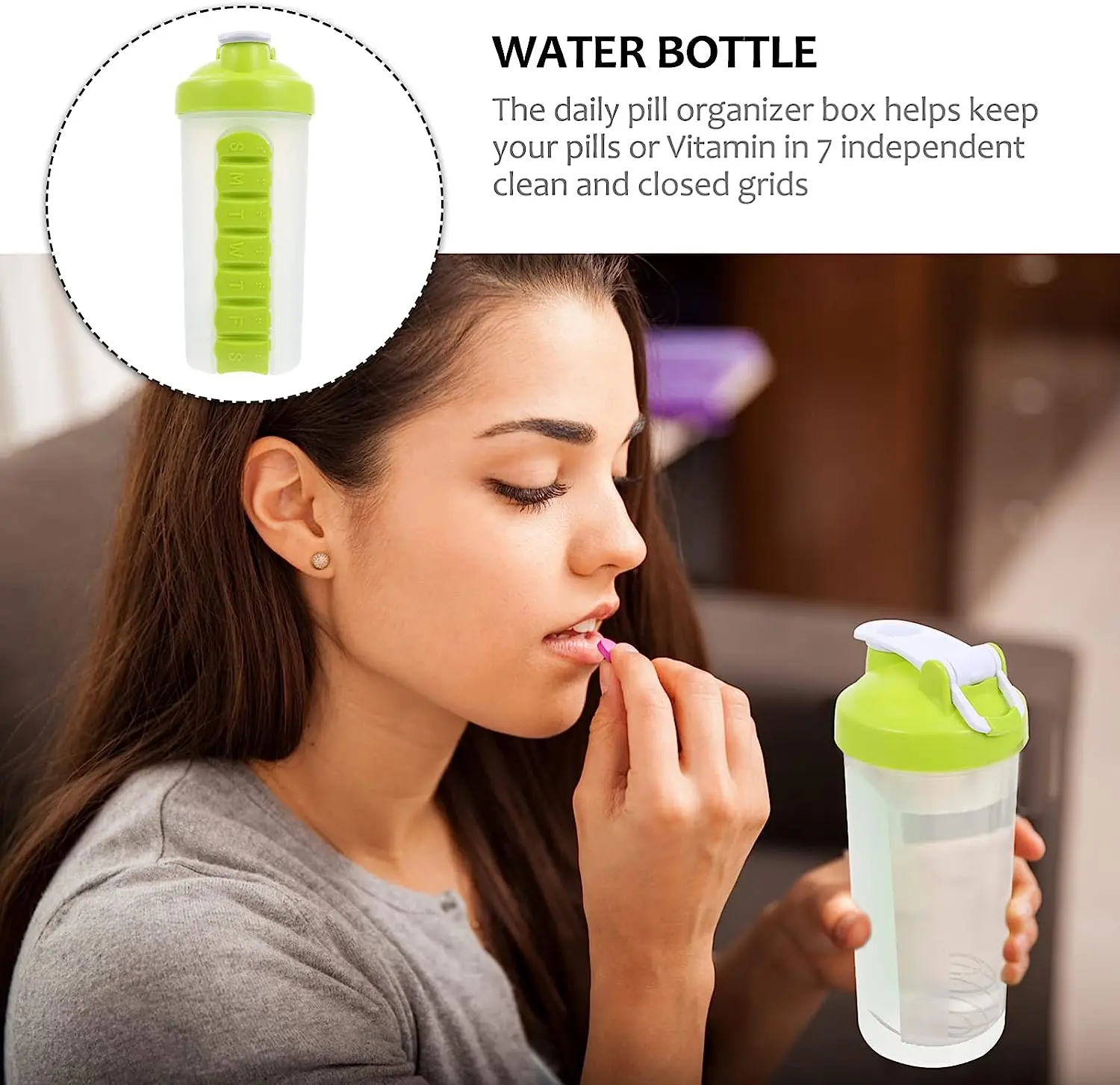 Bpa Free Plastic Water Bottle Healifty 7 Day Pill Box Organizer ...