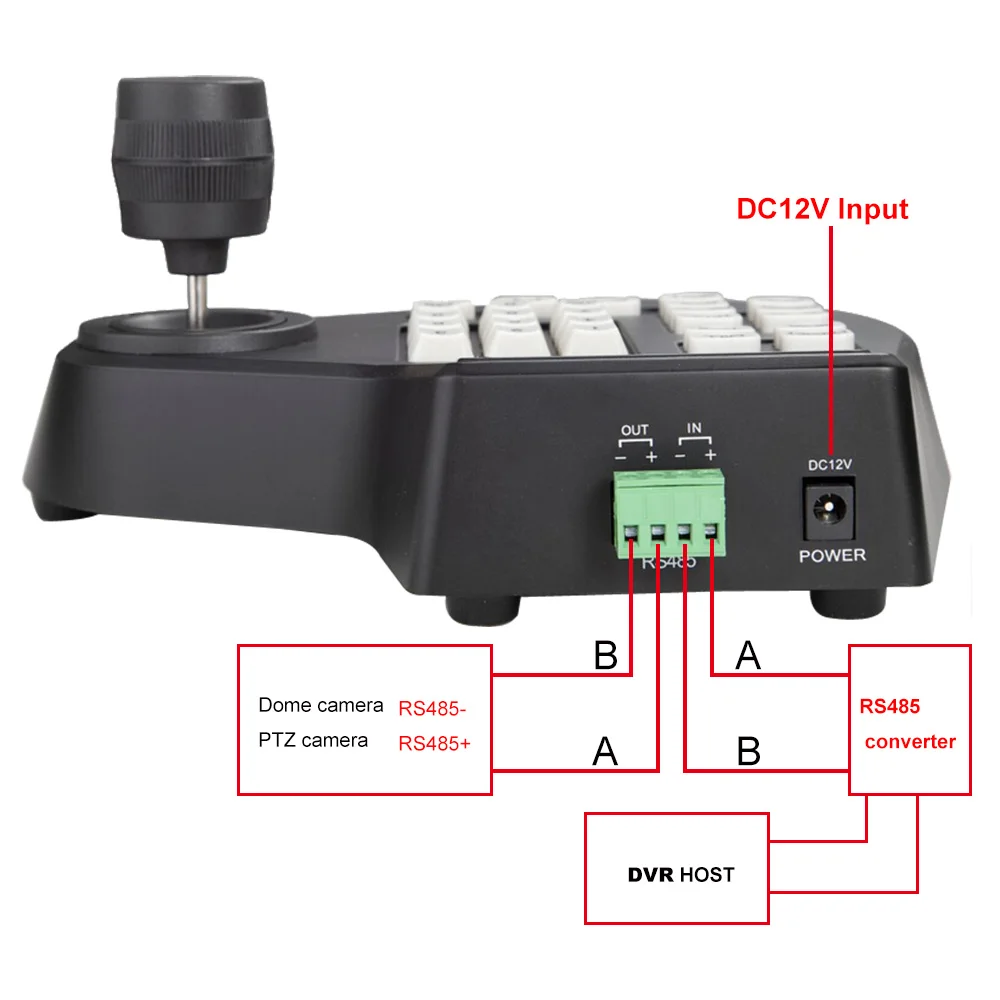 Intelligent 3D Mini Joystick Keyboard Controller for PTZ Camera Security