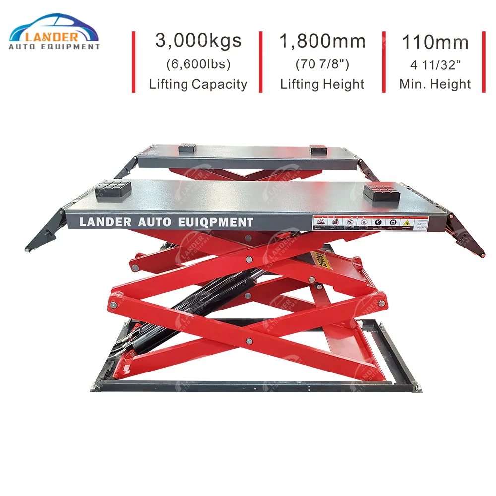 Commercial Grade 3000kgs/6600lbs on Ground Type Full Rise Scissor Lift ...