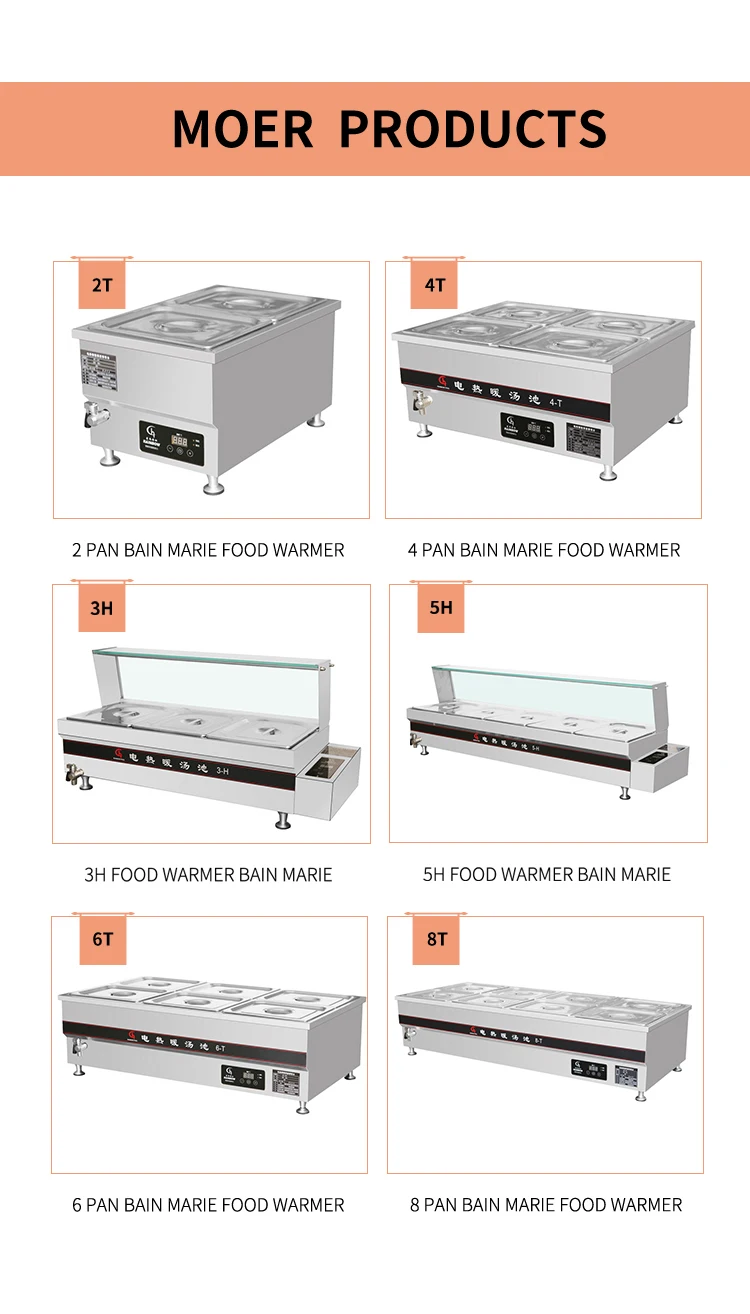 Stainless Steel Electric Bain Marie Buffet Steam Table With Sneeze ...