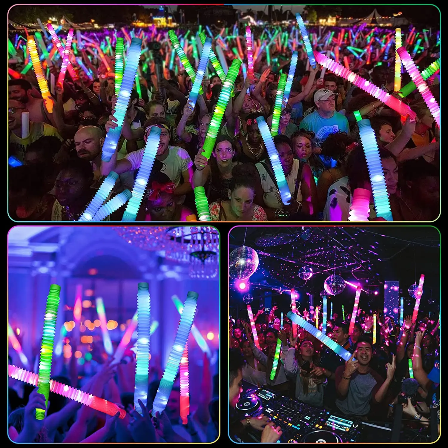 Fidget Toys Light Up Tubes Party Favors Glow In The Dark Stick Party ...