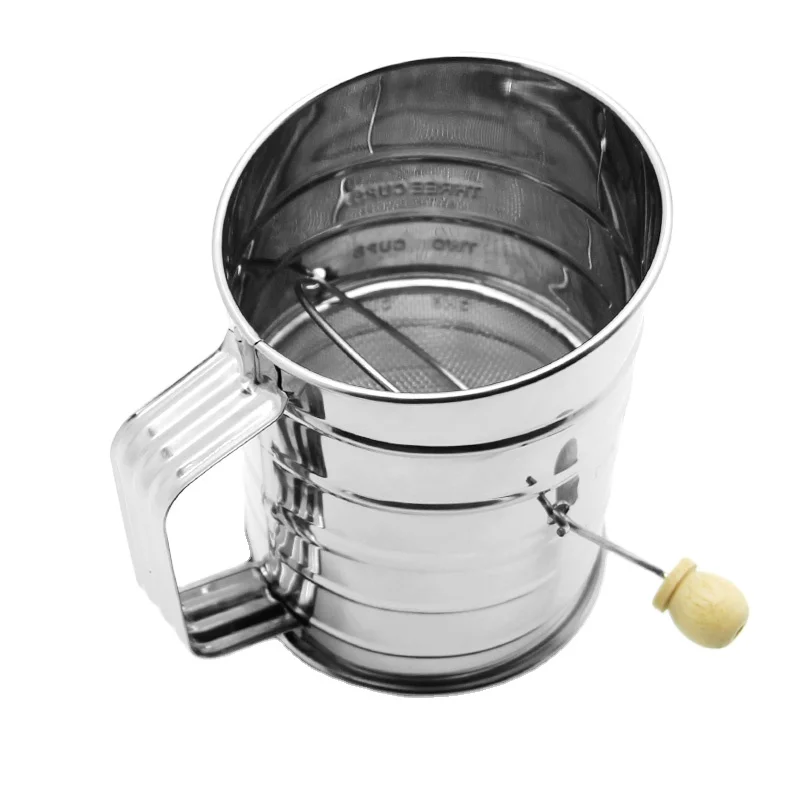 Portable Rotary Hand Crank Flour Sifter Stainless Steel - Buy Flour ...