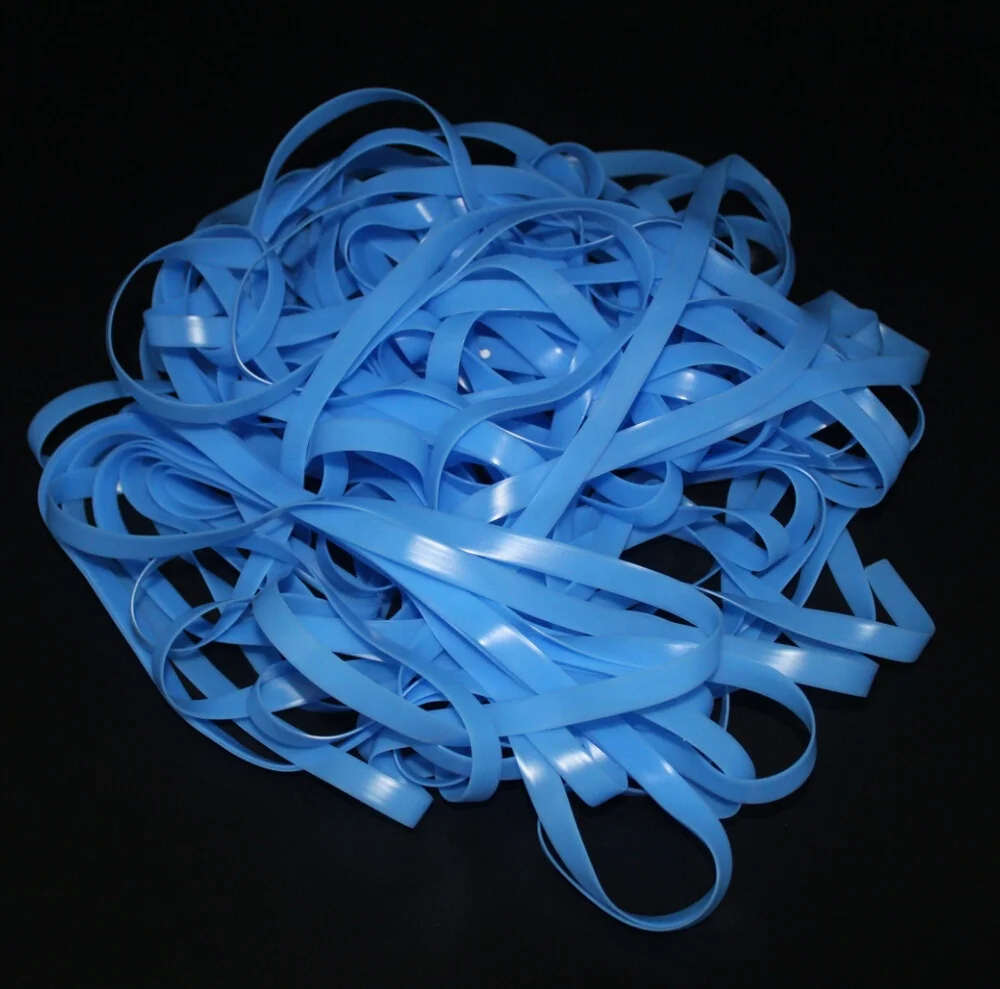 Customized Flat Blue Transparent Silicone Rubber Strip Band - Buy ...