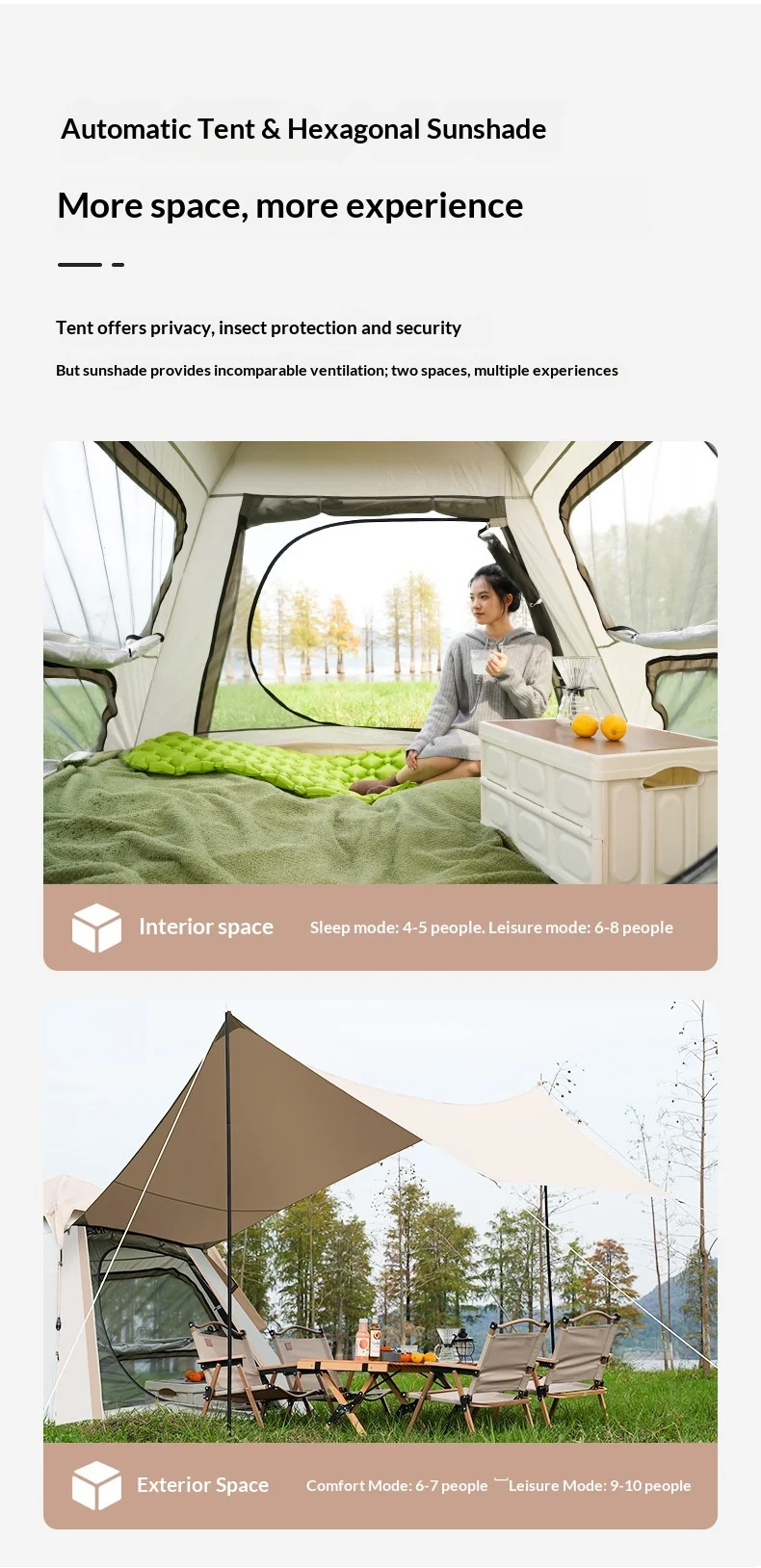 Tent Outdoor Camping Canopy Integrated Two-in-One Full-Automatic Quick ...