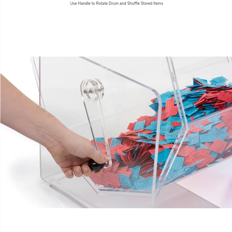 Acrylic Ticket Drum - Elegant Raffle Box with Locking Door
