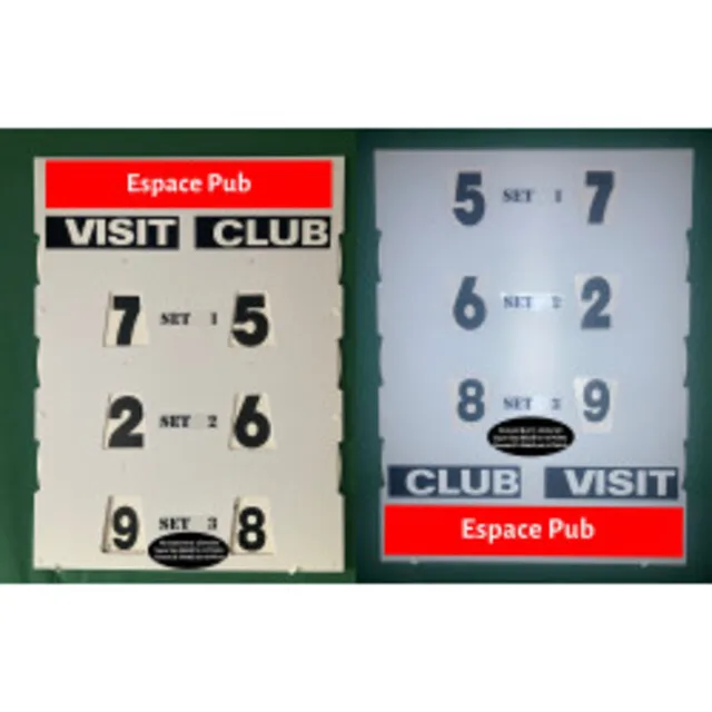Manual Scoreboard Compact Double Sided 80 X 60 Cm For Tennis Padel ...