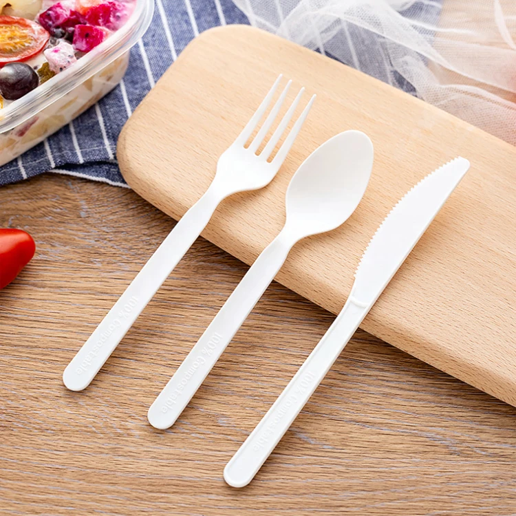 Whole Biodegradable Disposable Cutlery 7 Inch White Color Knife Spoon ...