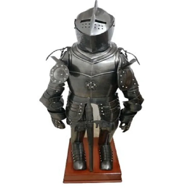 Traje De Armadura De Metal De Caballero Medieval,Tamaño Real,Restaurado ...