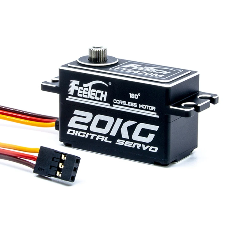 Low Profile Servo 7.4v 20kg 180 Degree Steel Gear Coreless Motor ...