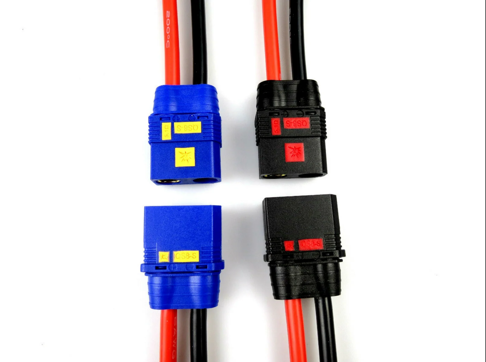 10 Pairs QS8-S Anti-Spark Connector Set Male And Female for RC Lipo ...