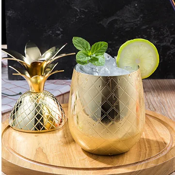 2019 New Design Pineapple Shape Stainless Steel Cocktail Wine Cup With ...