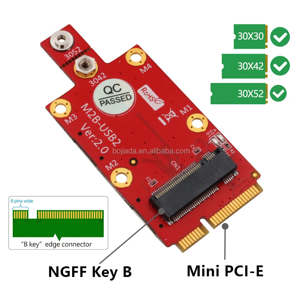 For 5G 4G LTE Module Mini PCI-E (USB 2.0 Signal) MPCIe to M.2 NGFF Key ...