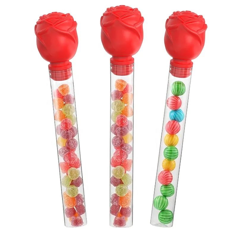 Plastic Candy Tube With Rose Topper - Buy Plastic Candy Tube With Rose ...