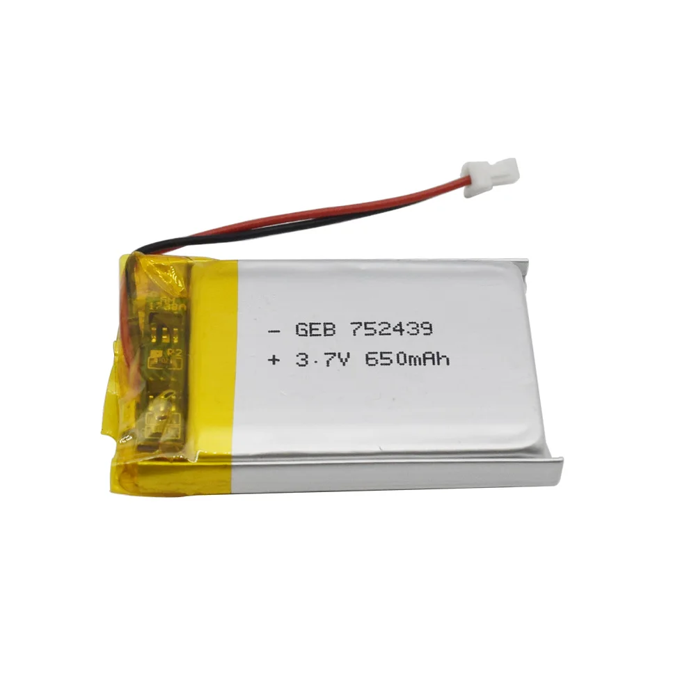 752439 3.7V Rechargeable Li-ion Battery 650mAh - Reliable Lipo Polymer ...