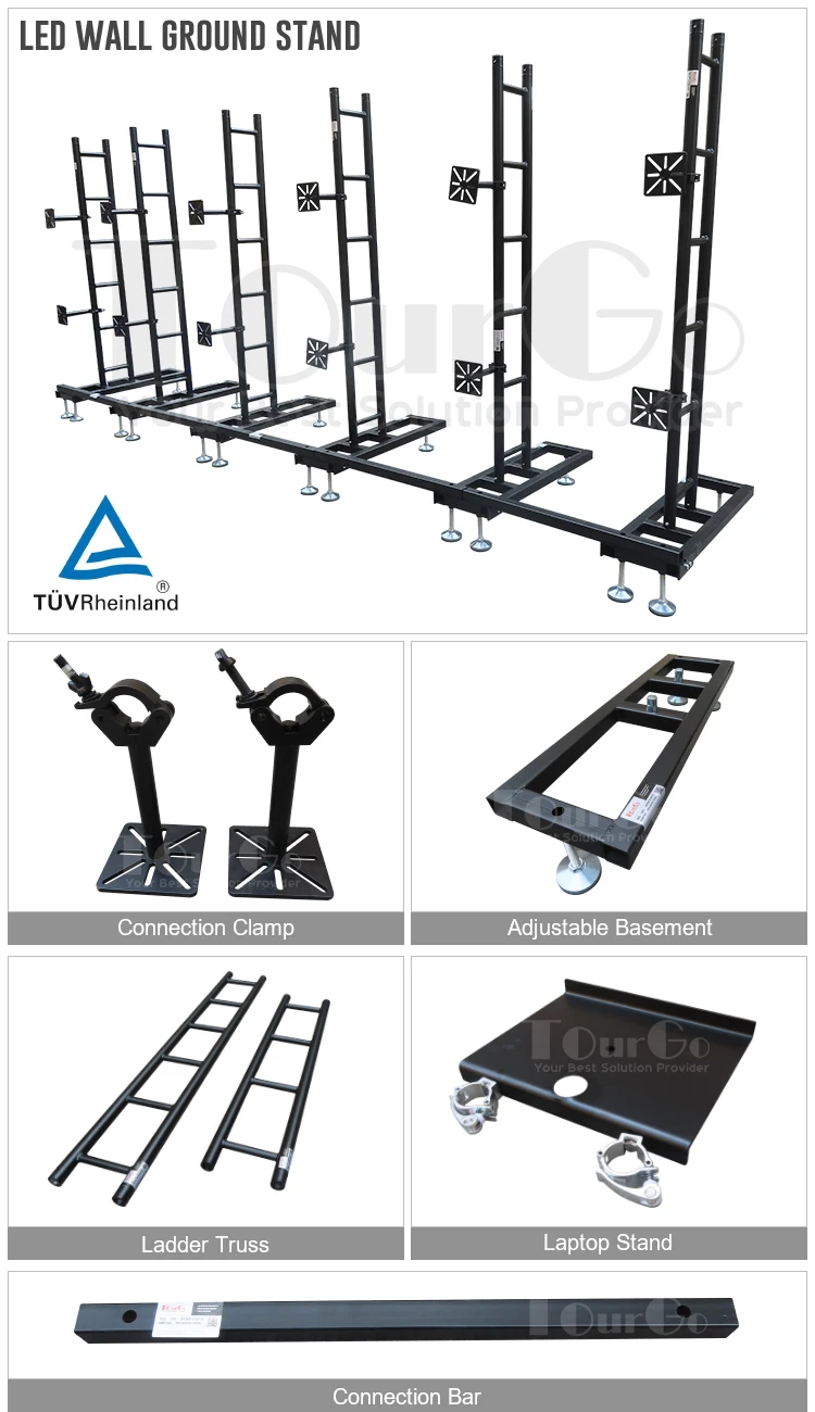 Tourgo Customized LED Screen Ground Supports Truss for Video Walls
