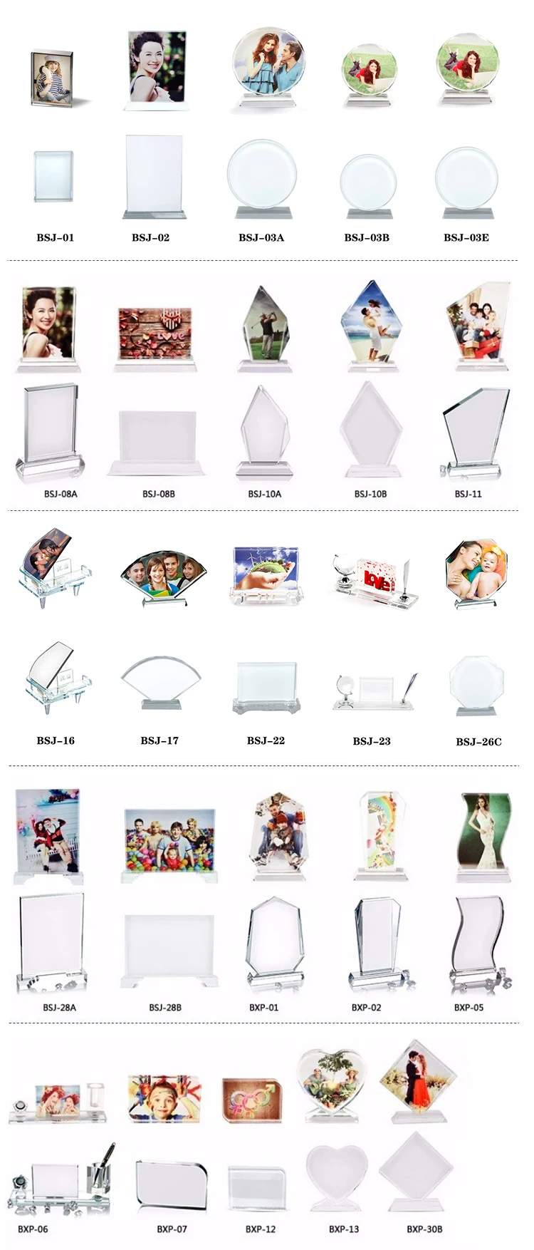 Mini 7*8*2cm Sublimation Crystal Photo Frame Blanks Bsj-01 - Buy ...