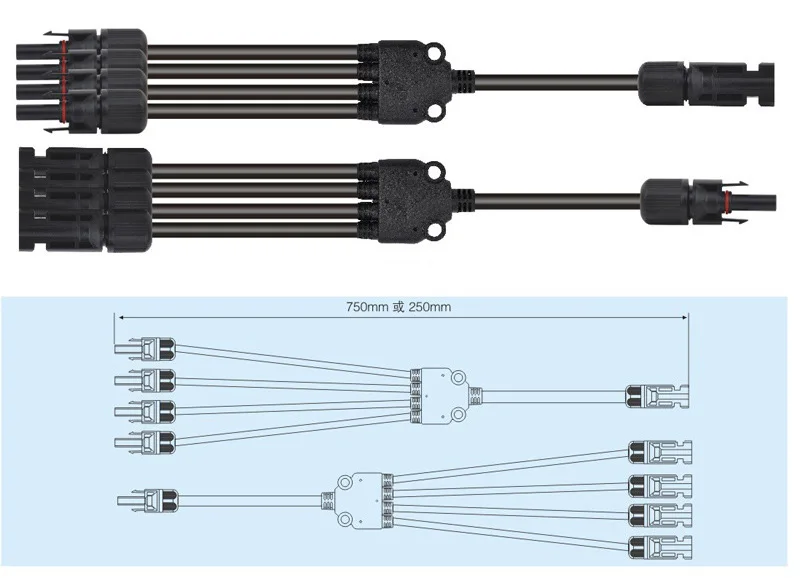Ip68 Waterproof 1500v Junction Box Y-type 1kv 1.5kv 10awg 12awg 14awg ...