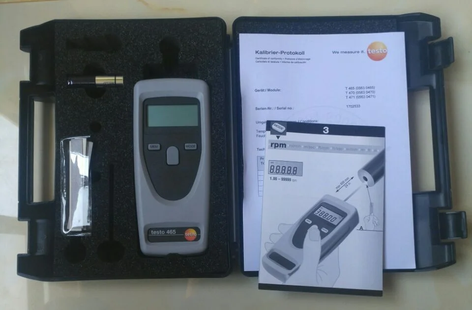 Testo 465 Optical Non-Contact RPM Meter Electronic Speed Measuring ...