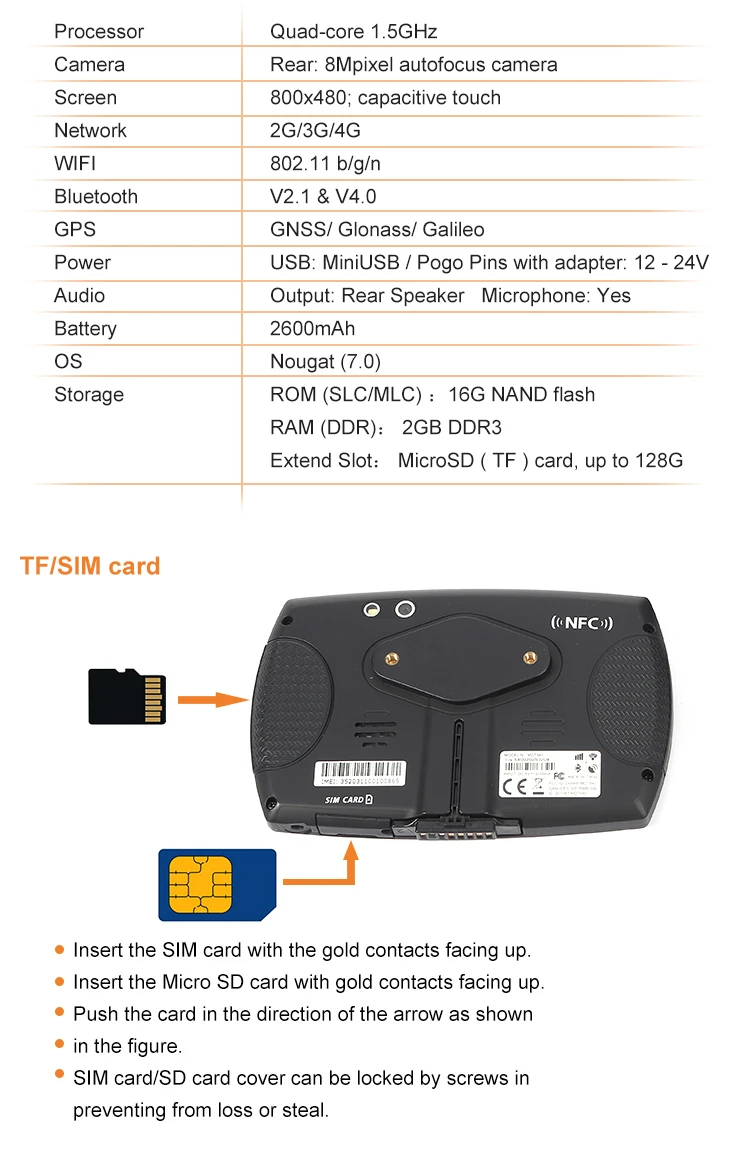 5" Android Mdt & Gps Wifi Navigator For Fleet Management Vehicle ...