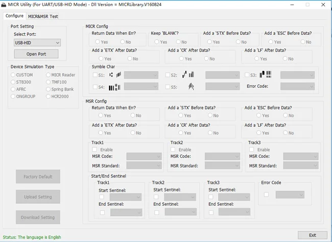 5V Power USB Cheque Reader CMC7 E13B MICR Cheque Reader