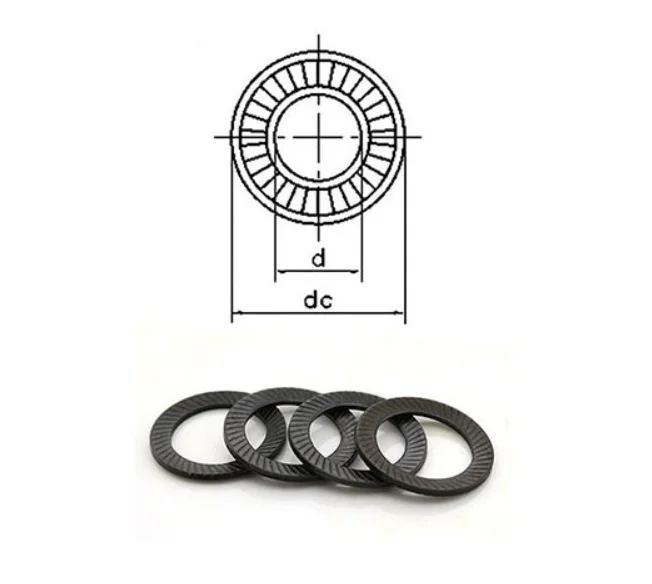 Din 9250 Knurling Disc Springs Black Oxide Conical Spring Contact ...
