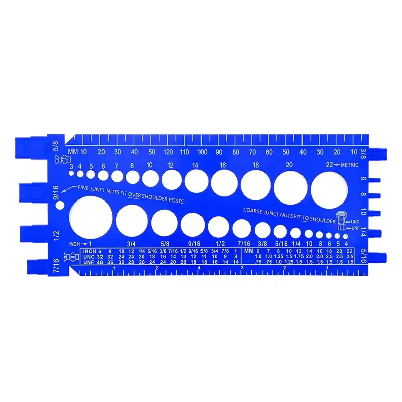Nut Bolt Thread Gauge Checker Measuring Imperial and Metric Tool ABS ...