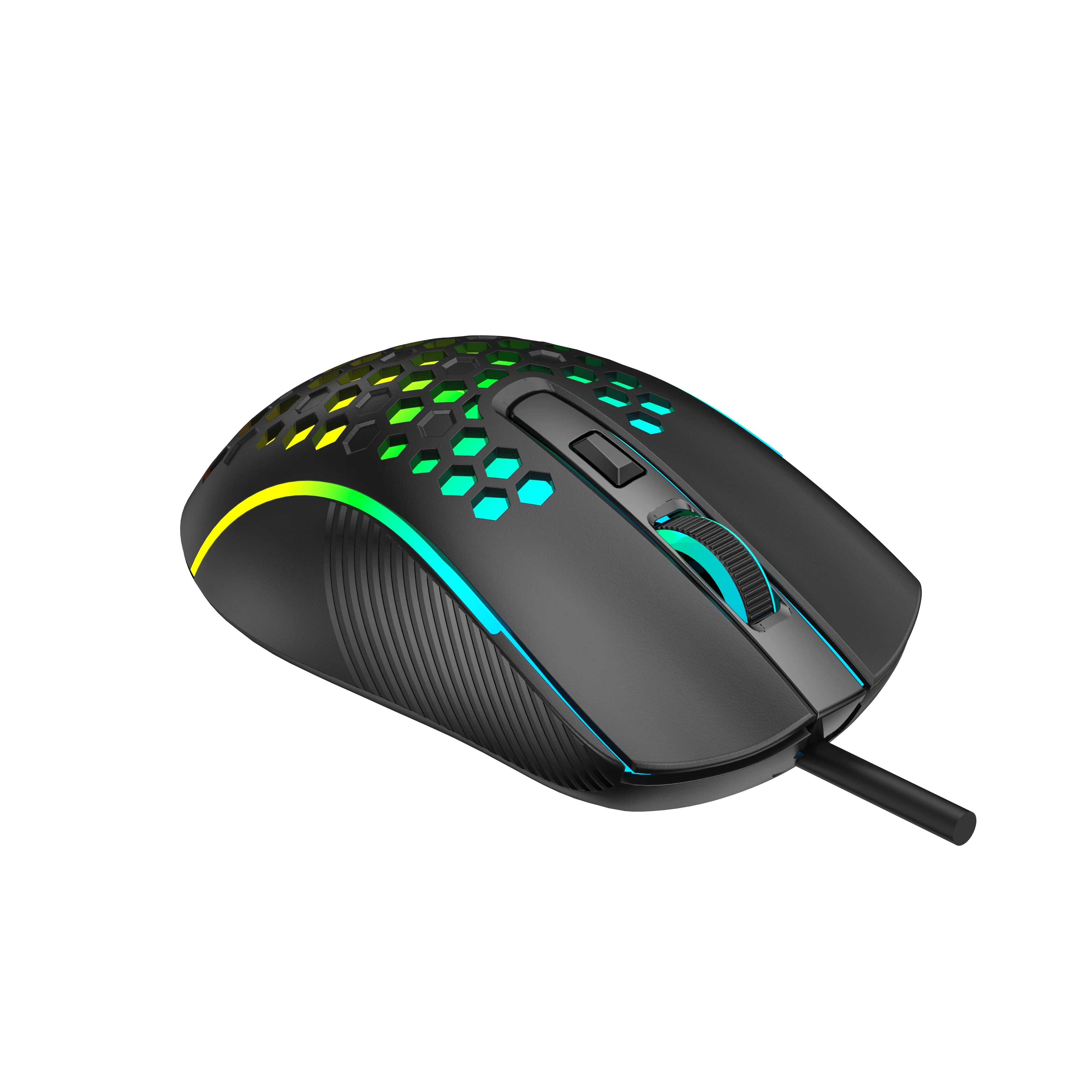 Ergonomic RGB Custom logo 7 Colours Lighting Breathing Honeycomb ...