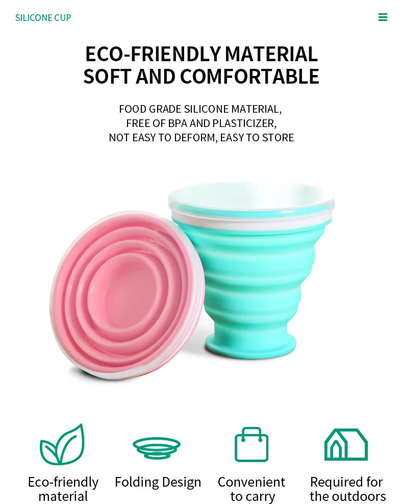Folding Telescopic Creative Silicone Coffee Cups Silicone Coffee Cups ...