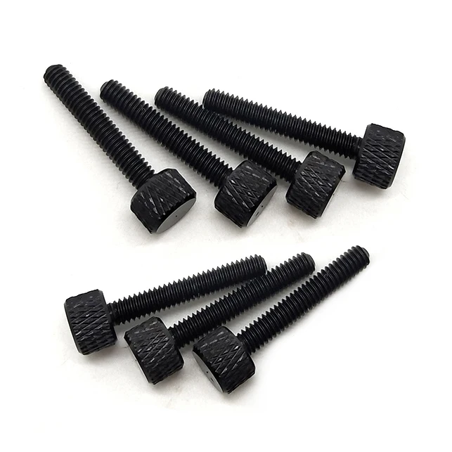 Knurled Thumb Screw Brass Aluminum Metal Black Plastic Knob Screws M6 M3 Flat Head Stainless ...