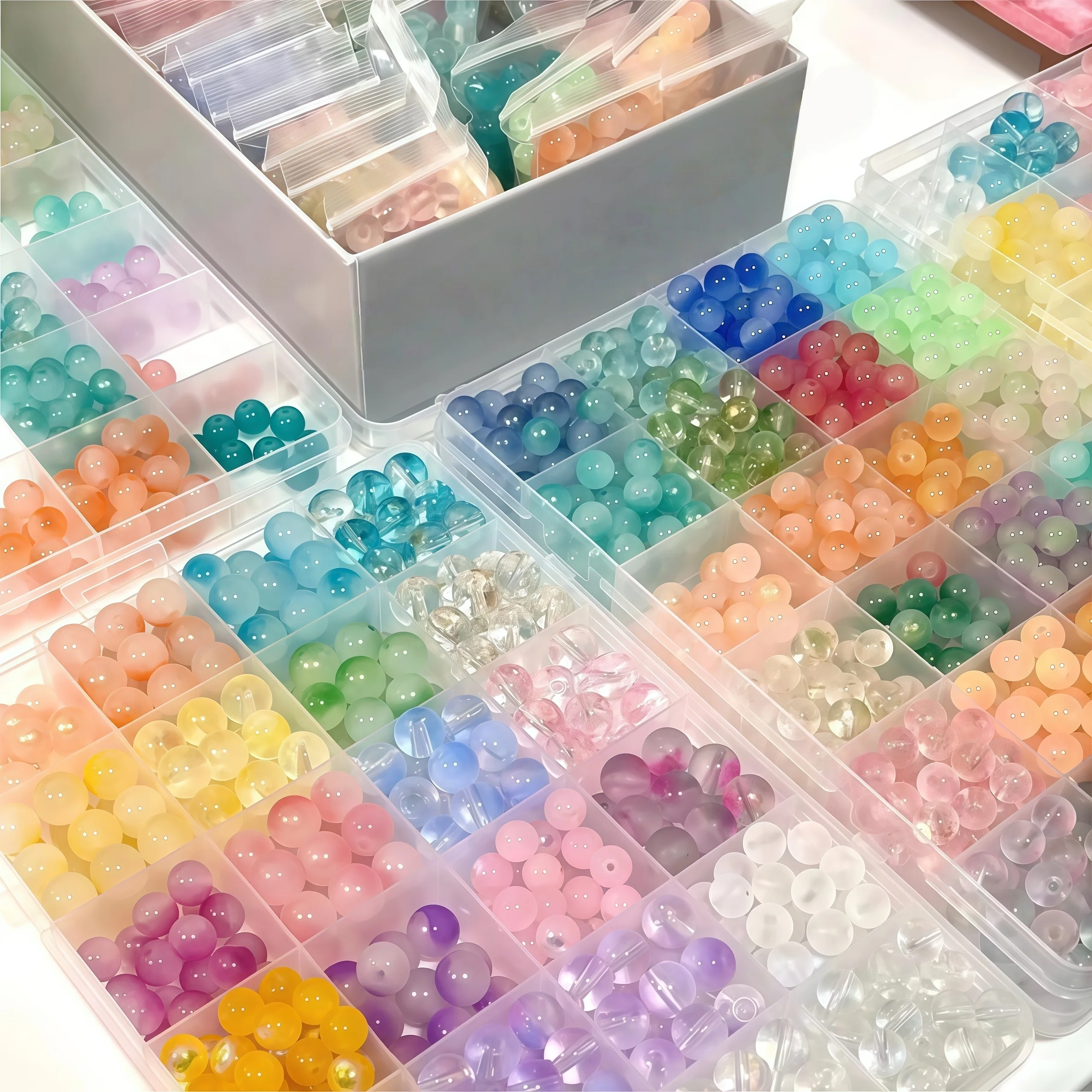 LAVIEMOT Wholesale Colorful and Single Pure Color Loose Glass Beads ...