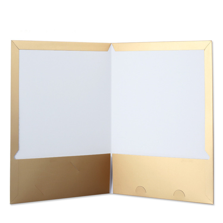 Custom Logo A3 Kraft Paper Cardboard File Presentation 2 Pocket Folders ...
