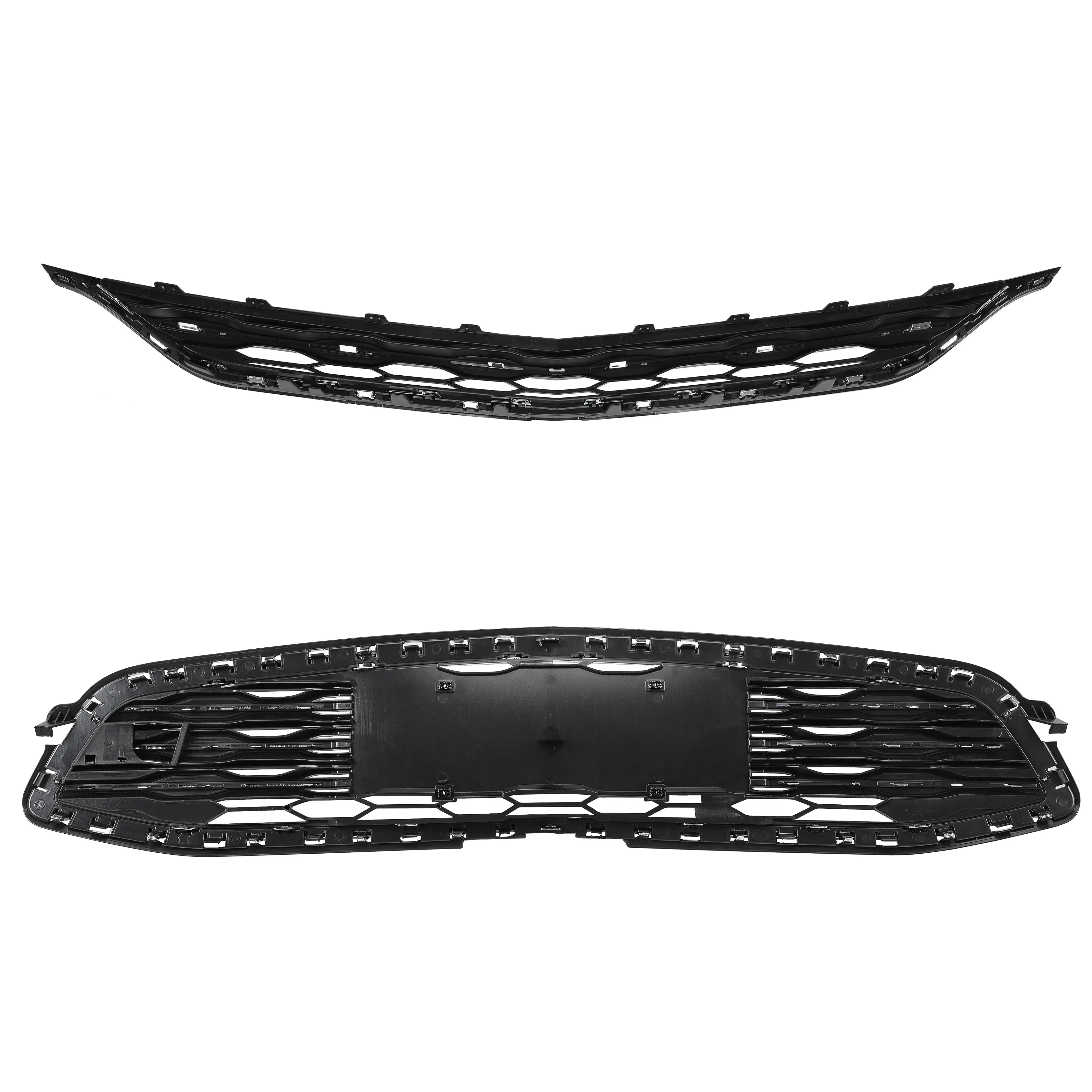 Front Bumper Upper & Lower Honeycomb Mesh Grille Grill for Chevy Malibu ...