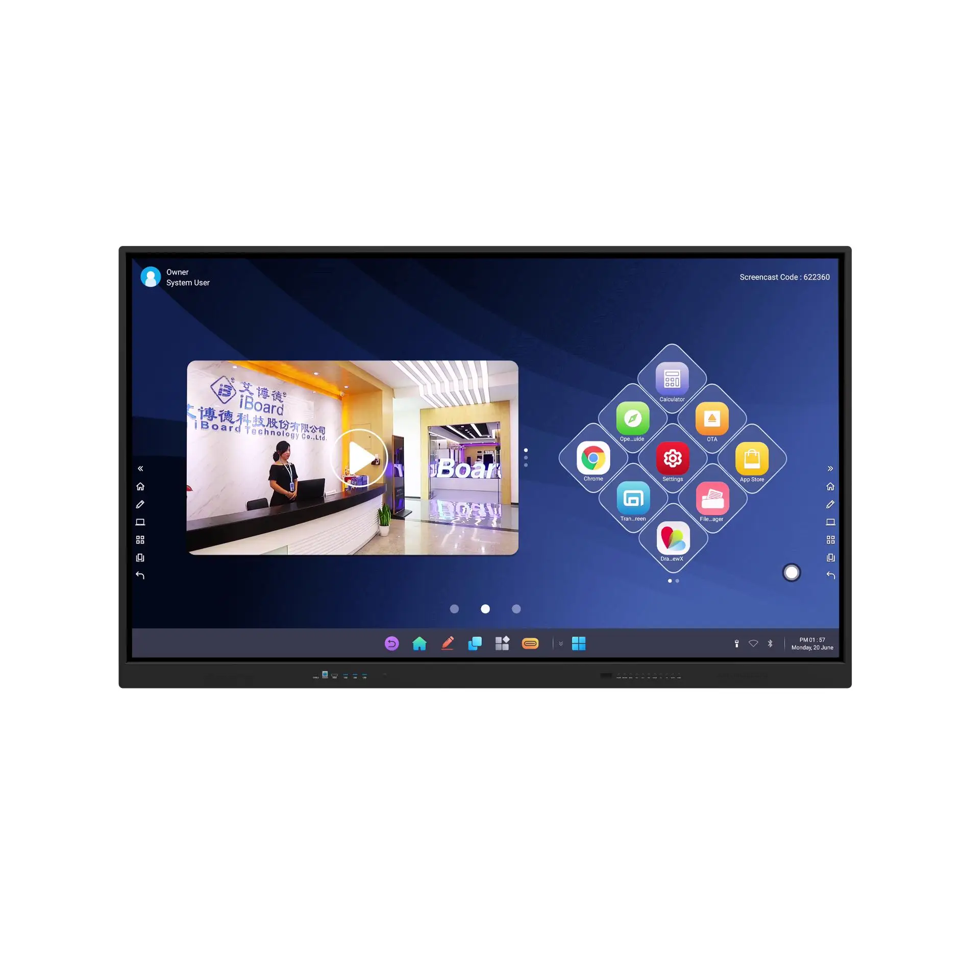 86 Inch Interactive Flat Panel Display Smart Board Videoconferencing ...