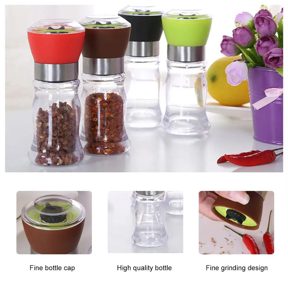 Manual Pepper Grinder Salt Pepper Spices Mill Shaker Transparent ...