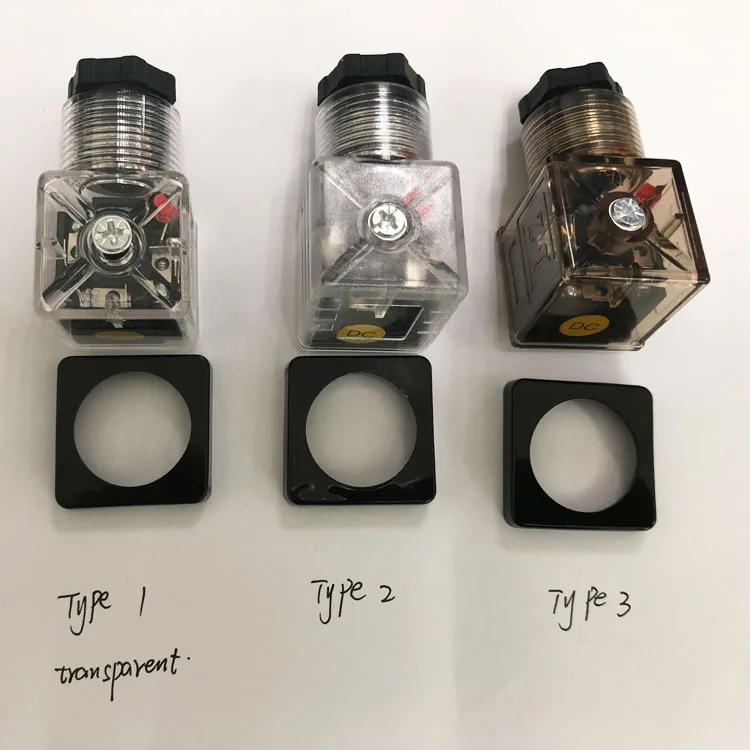 DIN 43650-A Solenoid Coil Connector Socket with LED 12.24V DC, 3 Pole ...