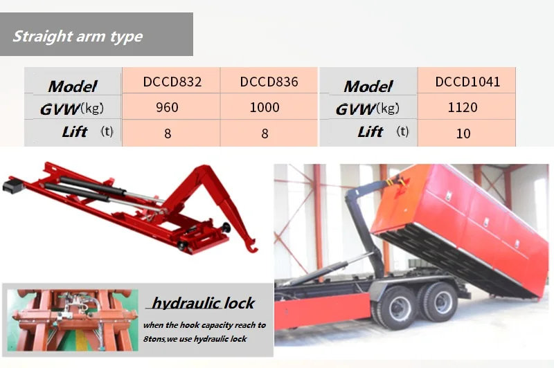 16 Tons Pull Arm Hook Lifting System Garbage Transfer Vehicle