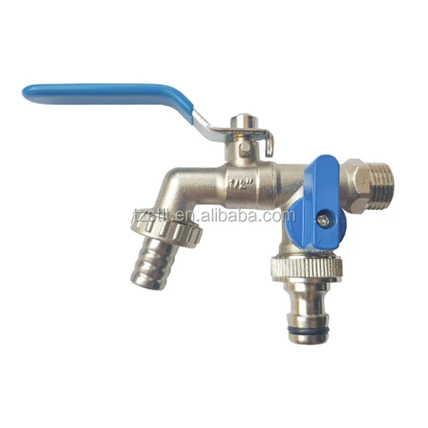 Wall Mount Outdoor Faucet - Durable Brass Double Valve