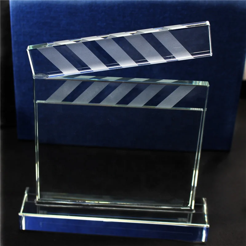Unique Design Crystal Glass Clapperboard Trophy/slate Shaped Crystal ...