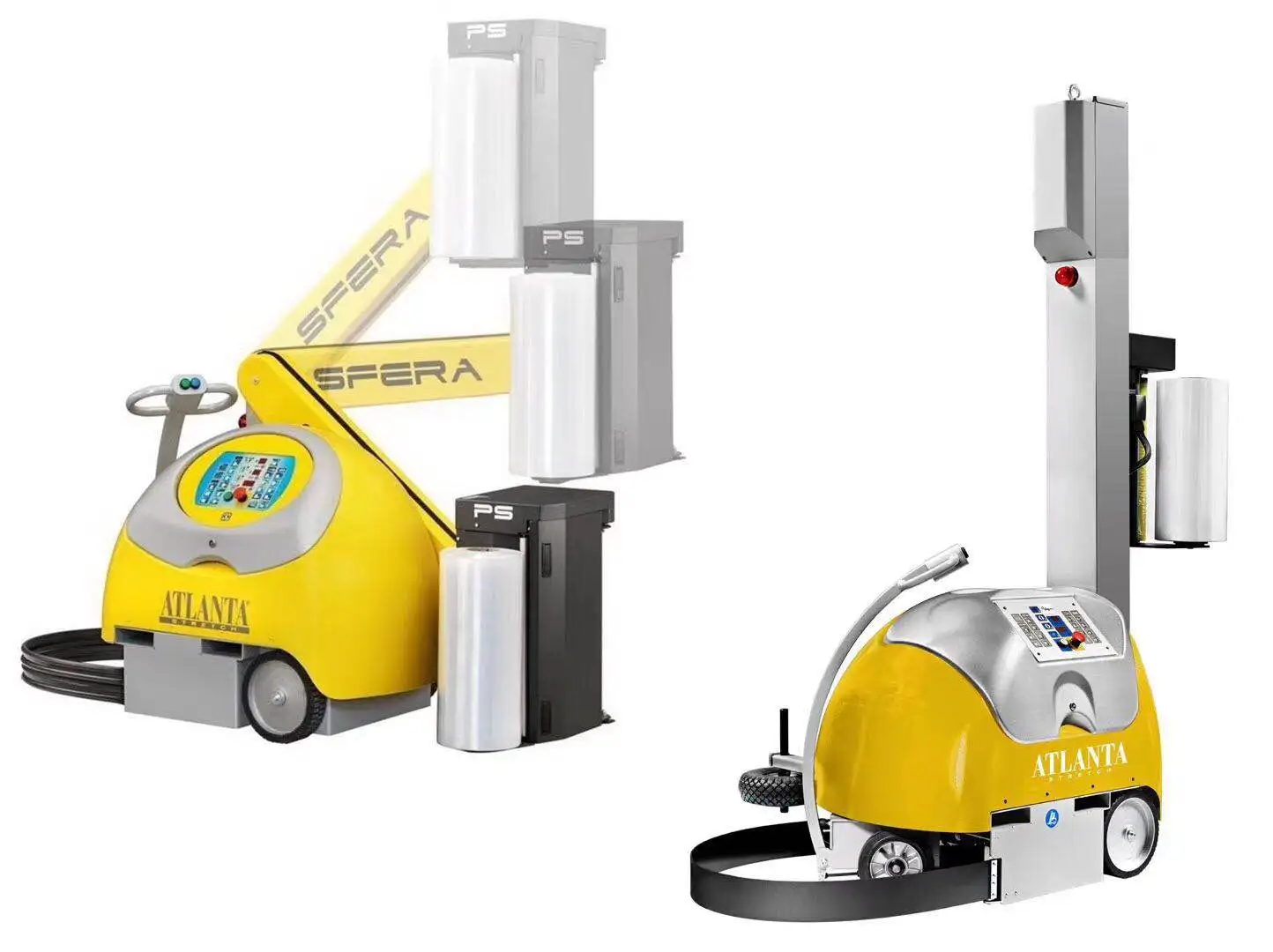 Portable Automatic Robot Pallet Wrapping Machine Movable Stretch ...