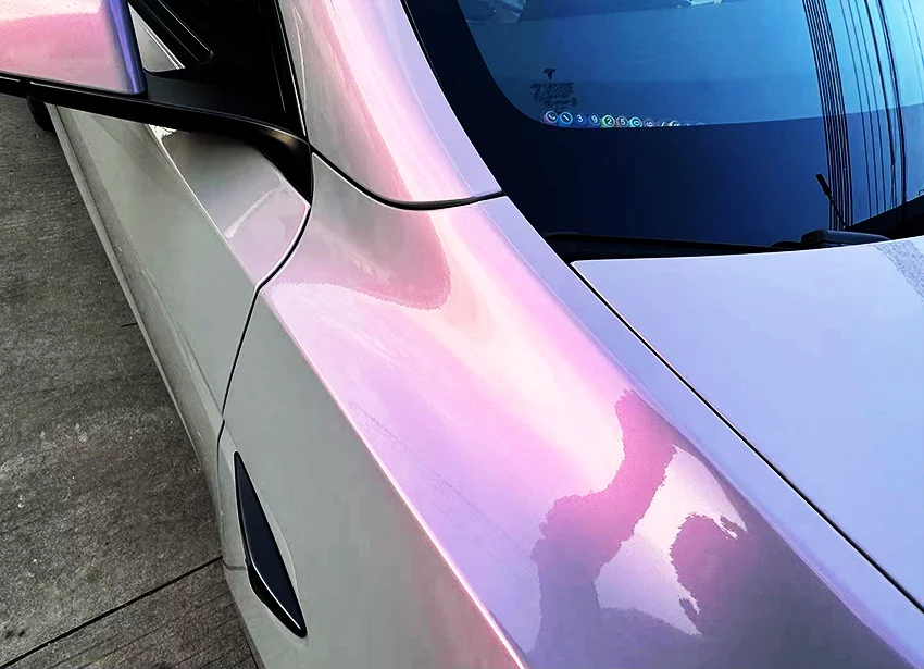 Whole Car Size Chameleon Grey Color Change Metallic Candy Full Auto ...