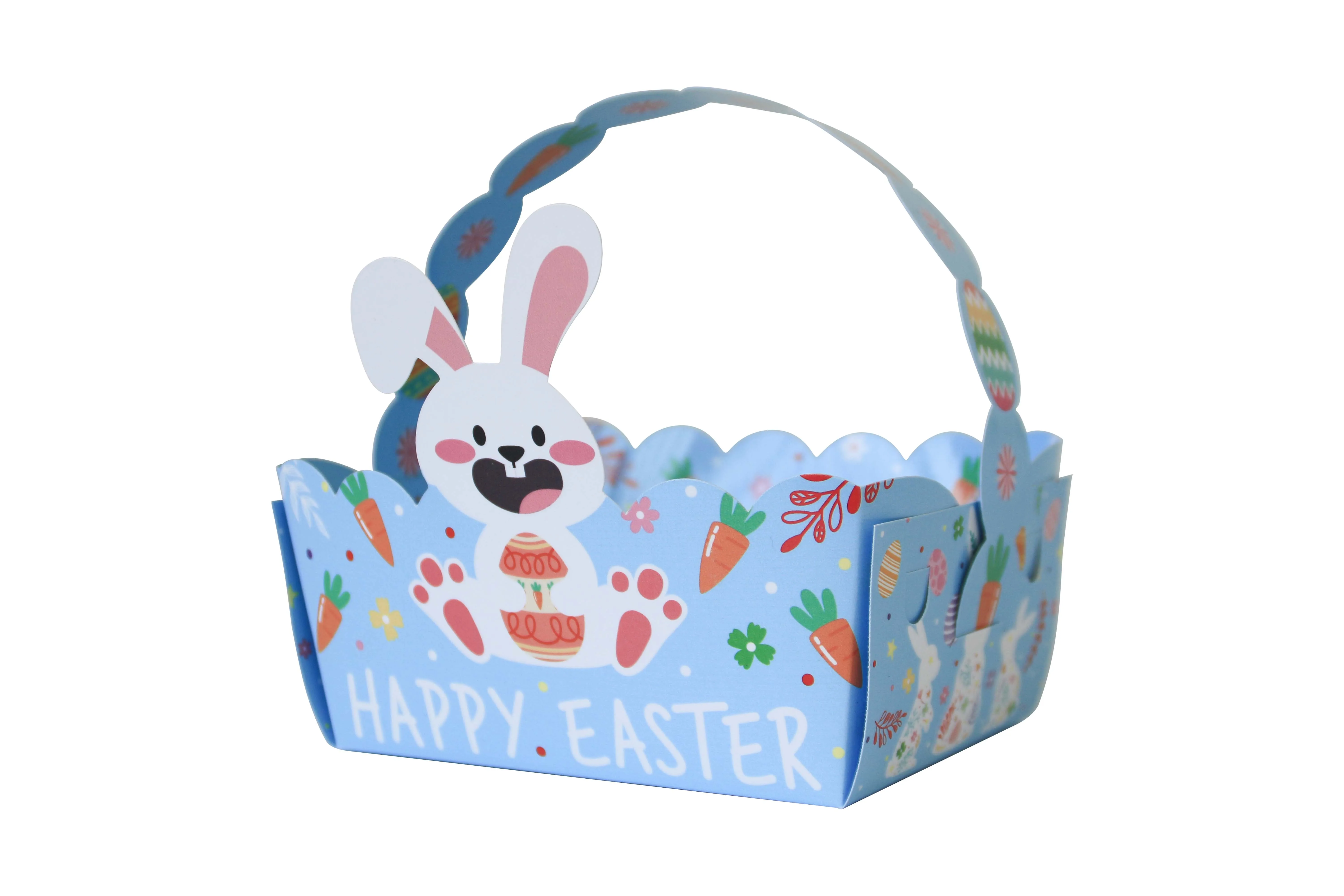 Easter Bunny Rabbit Candy Box with Handle Goody Cookies Containers ...