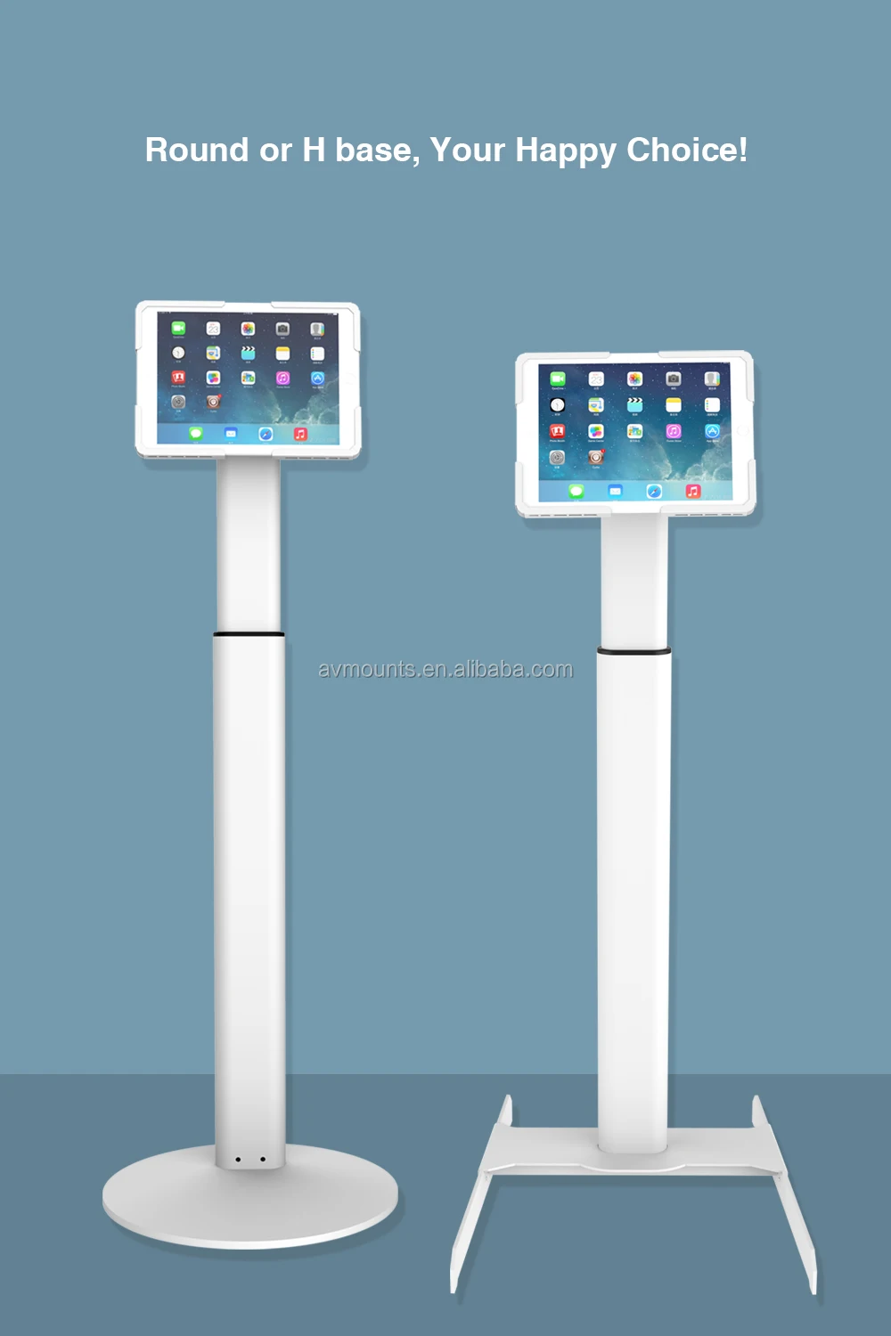 Universal Height Adjustable Kiosk Floor Tablet Display Stand