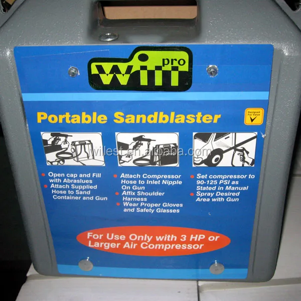 WILLEST 2.5 Gallon Portable Sandblaster - Easy To Operate, 60-125 psi ...