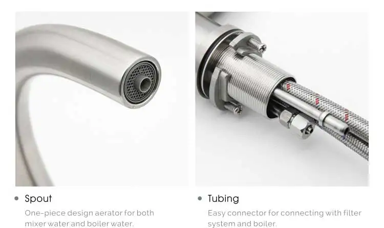 Stainless Steel 3 Way Black Boil Faucet Kit Set Instant Hot Water ...